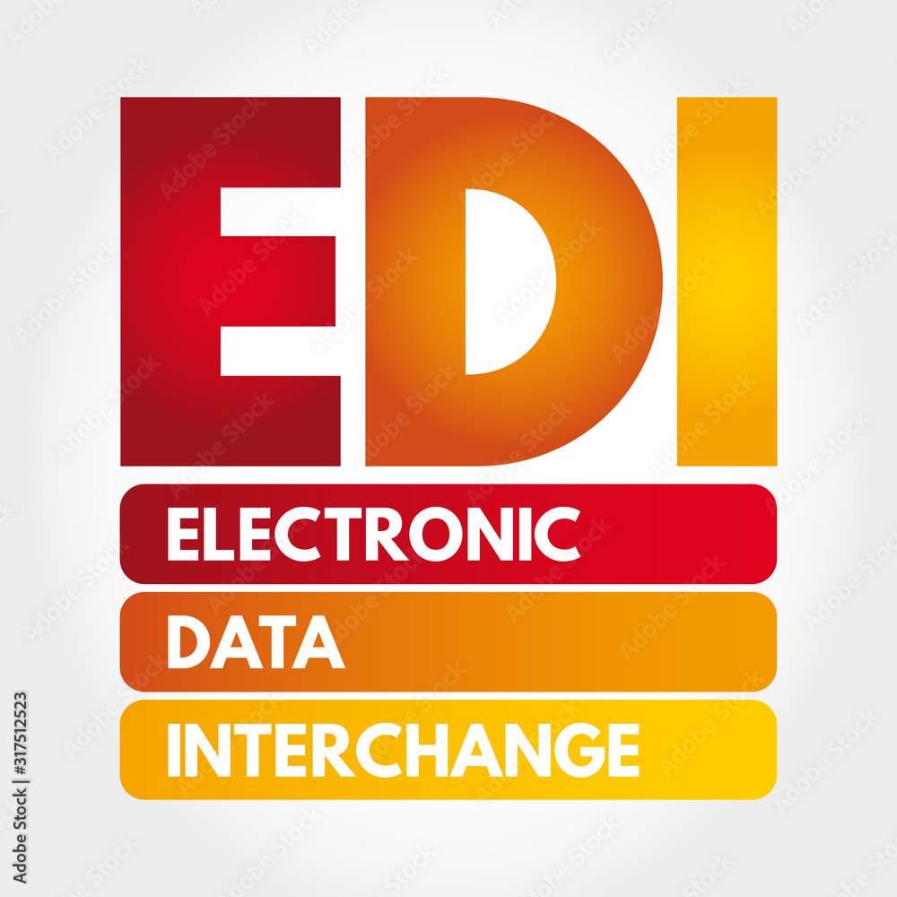 EDI - Electronic Data Interchange acronym, technology concept background Stock Vector | Adobe Stock