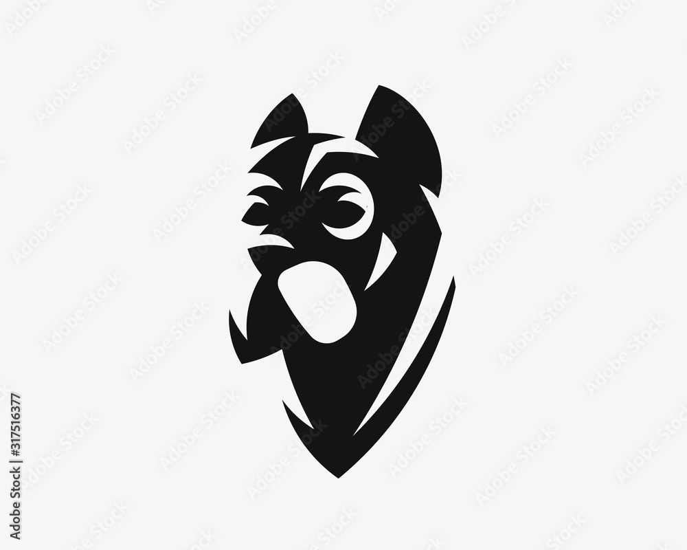 Dog modern logo. Dog's head emblem design editable for your business ...