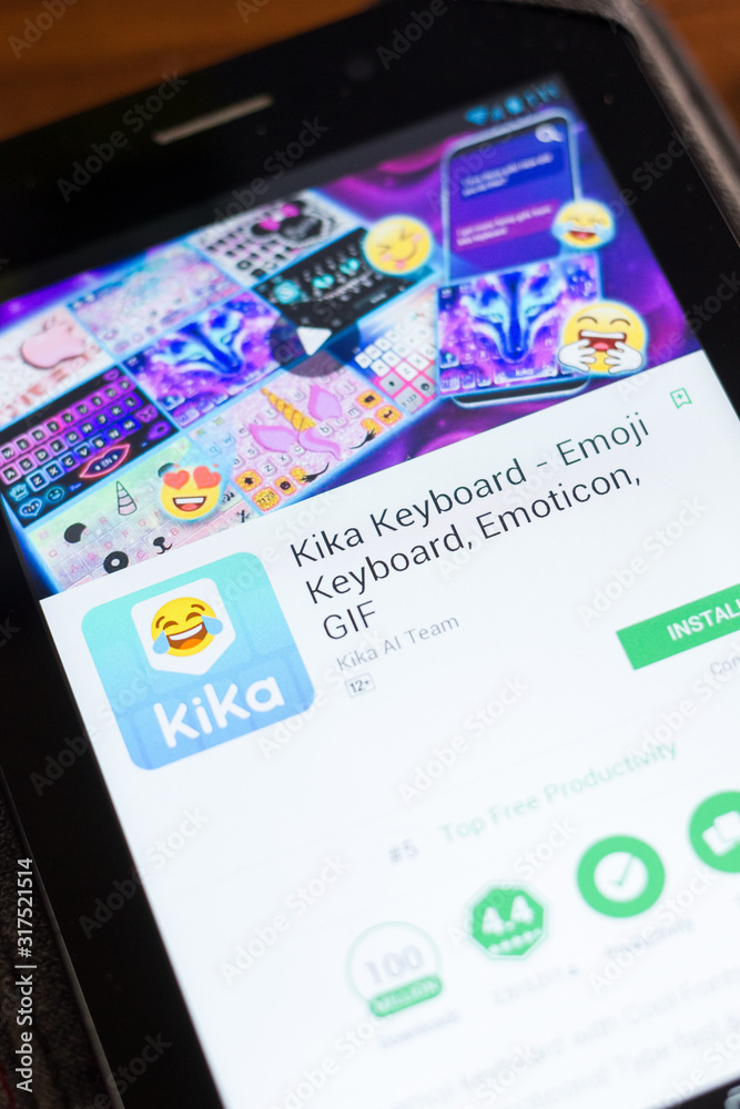 Ryazan, Russia - June 24, 2018: Kika Keyboard - Emoji Keyboard ...