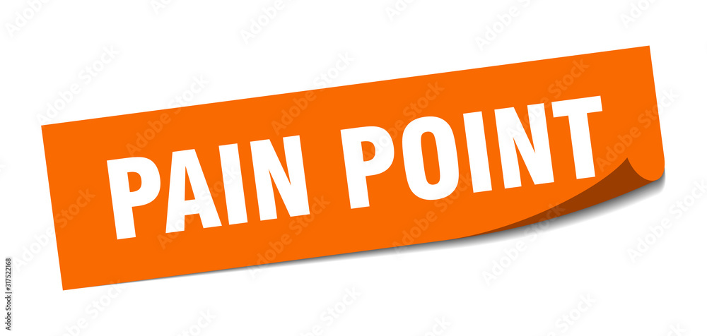 Vetor de pain point sticker. pain point square sign. pain point. peeler ...