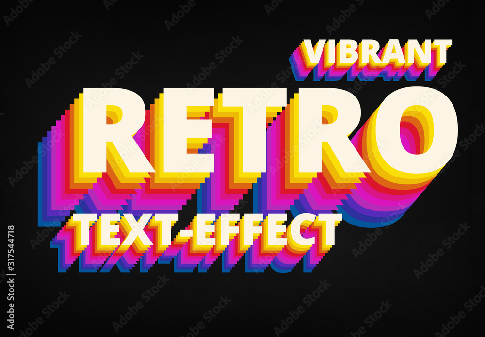 Retro Vibrant 8 Bit Text Style Mockup Stock Template | Adobe Stock