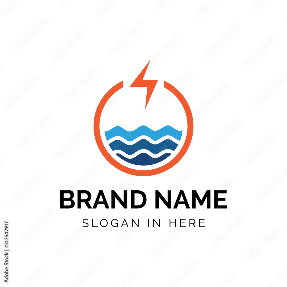 wave energy power icon vector illustration logo design Stock Vector ...