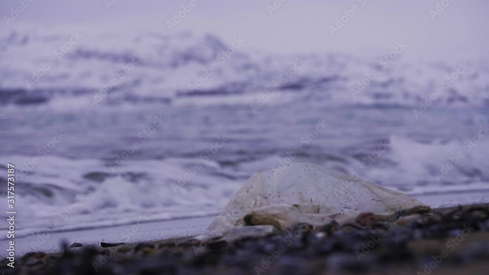 Arctic ocean pollution concept. Plastic pollution trash on the ocean ...