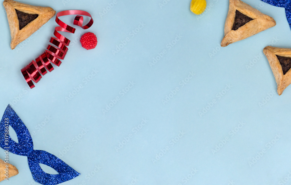 Triangular cookies with poppy seeds ( hamantasch or aman ears ), candy ...