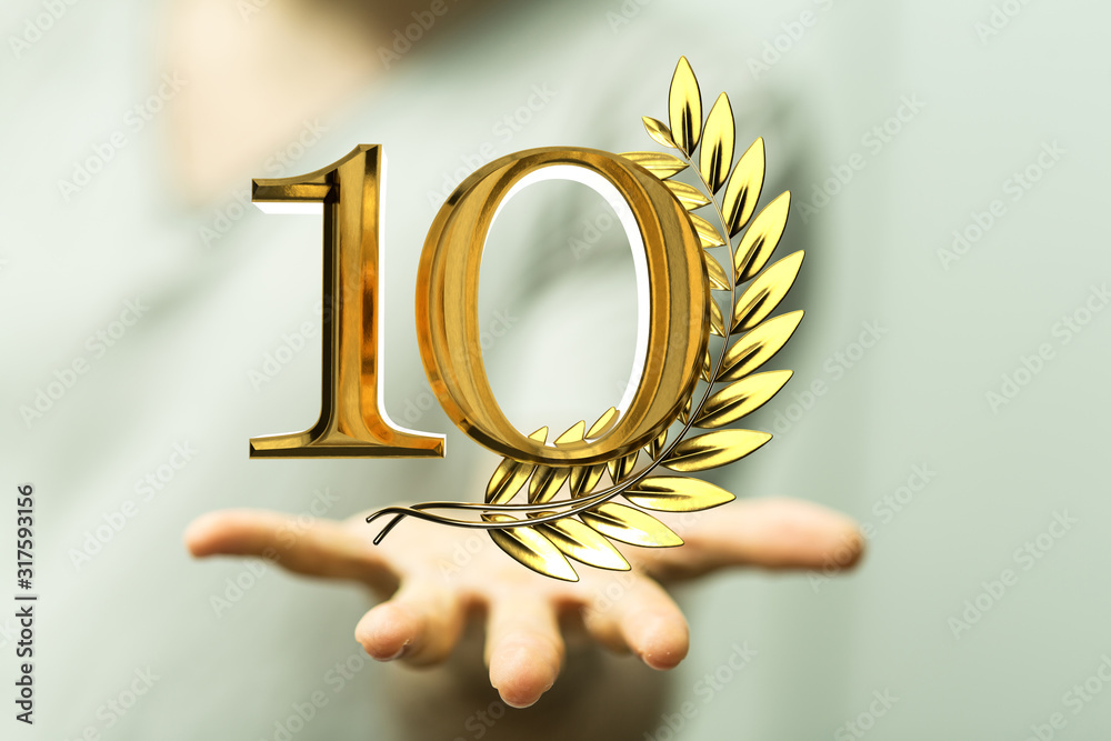 10 Anniversary 3d numbers. Poster template for Celebrating 10th ...