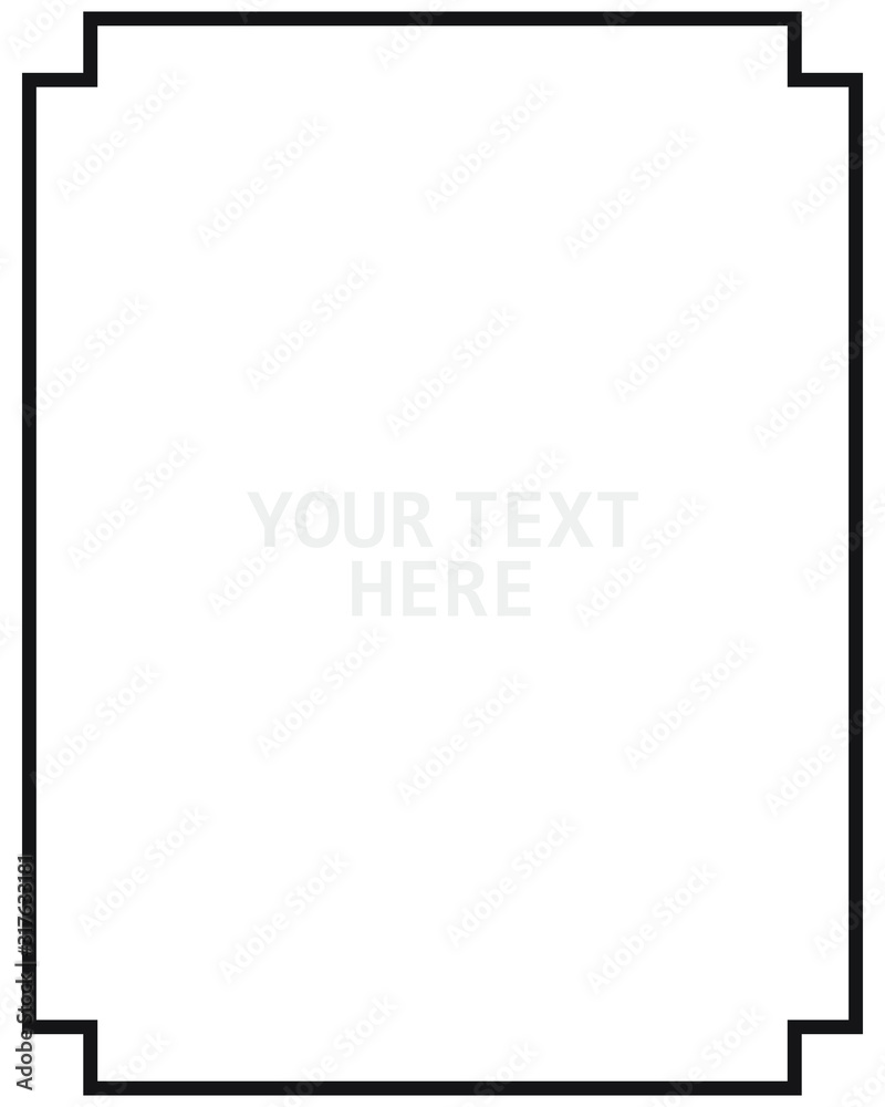 Art Deco black ornamental decorative frame. Vintage simple line frame ...