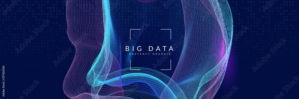 Deep learning concept. Digital technology abstract background ...