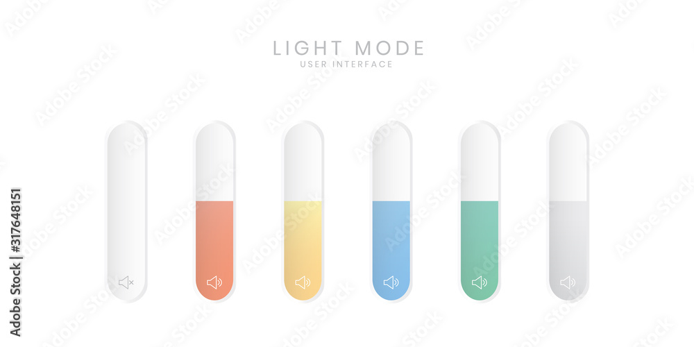 Elegant 3D Volume Bar UI in Light Mode Stock Vector | Adobe Stock