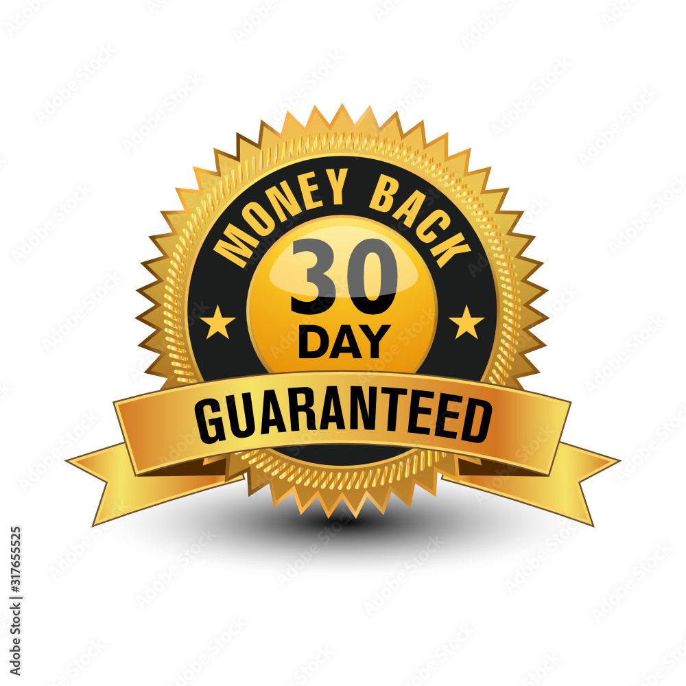 Vector 30 day money back guaranteed label or sign. Stock Vector | Adobe ...