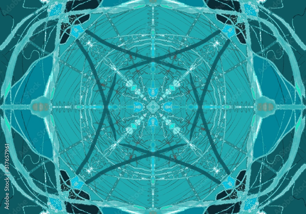 Fondo abstracto y simétrico de figuras azules. Stock Illustration ...