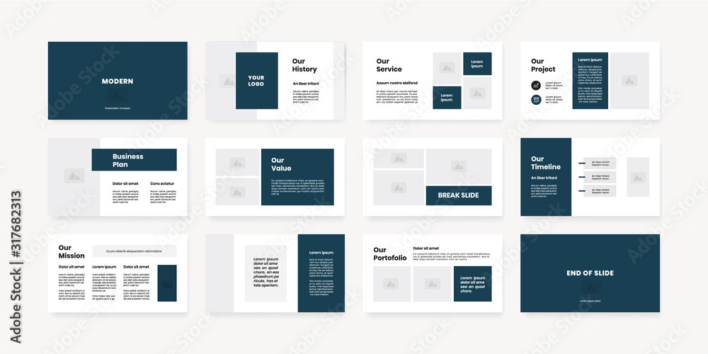 minimal style powerpoint slides template Stock Vector | Adobe Stock