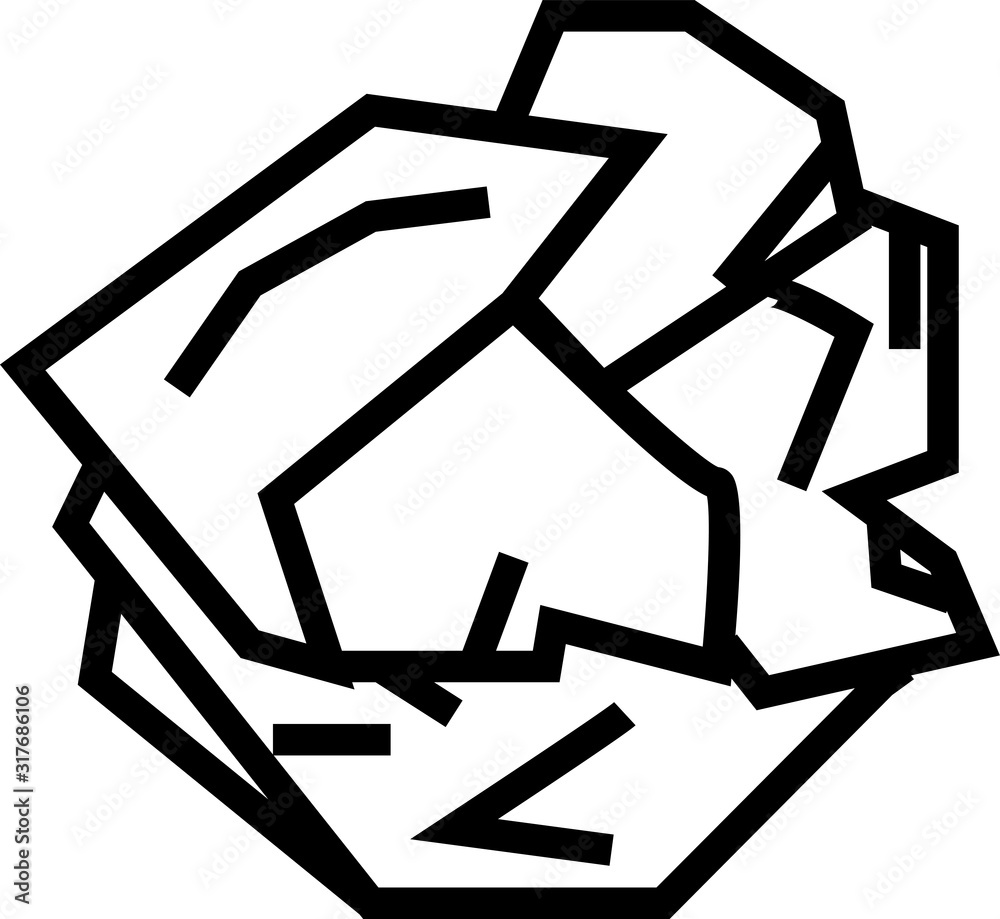 Crumpled Paper icon, vector illustration Stock Vector | Adobe Stock