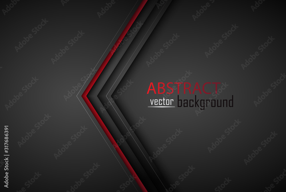 Arrow lines, technology digital template with shadows on gradient ...