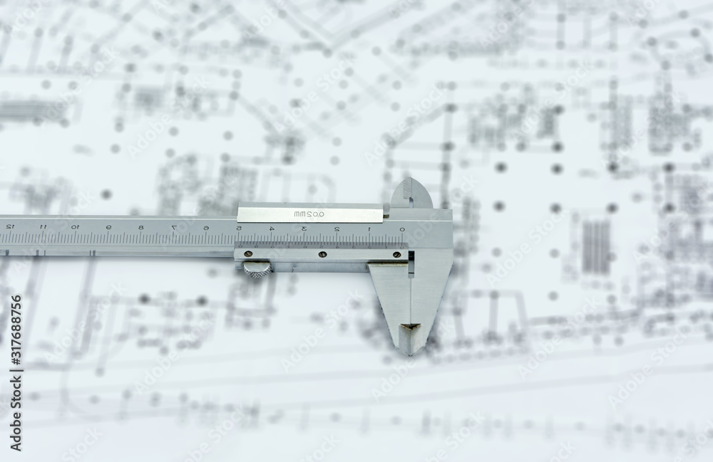 technical drawing and tools Stock Photo | Adobe Stock