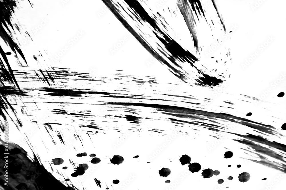 japan black ink style splatter stroke paint brush paint paper texture ...