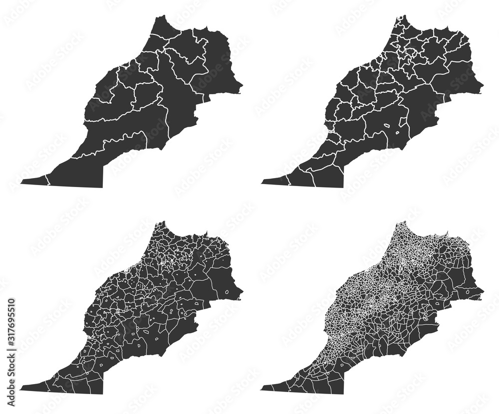Morocco map with regional division Stock Vector | Adobe Stock