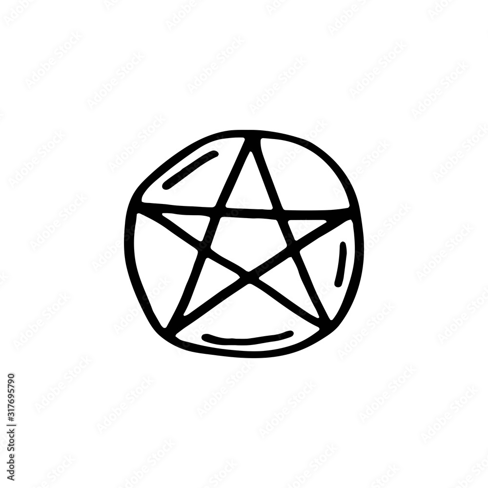 Witch Pentagram Drawings