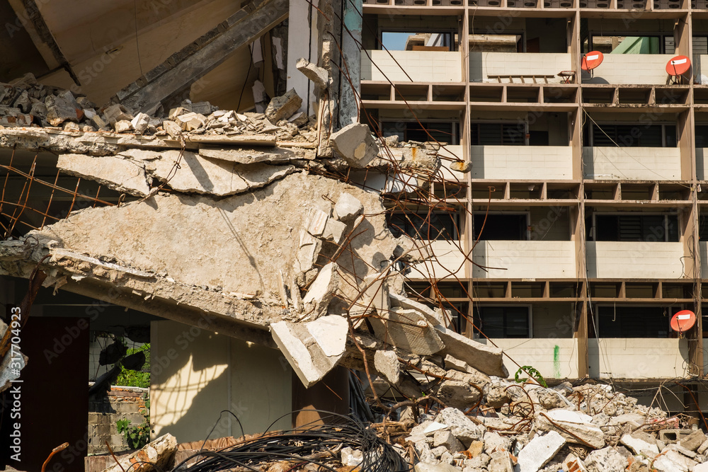 apartment building was collapse Stock Photo | Adobe Stock