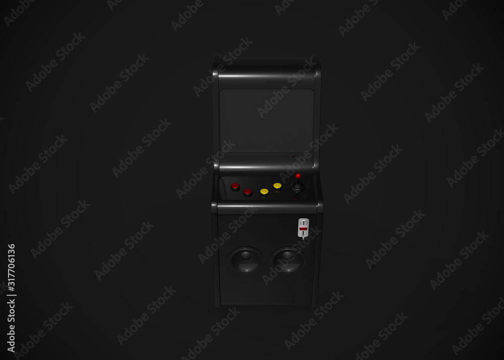 Arcade Machine Retro Gaming Style With Joystick and Buttons 3D Render ...