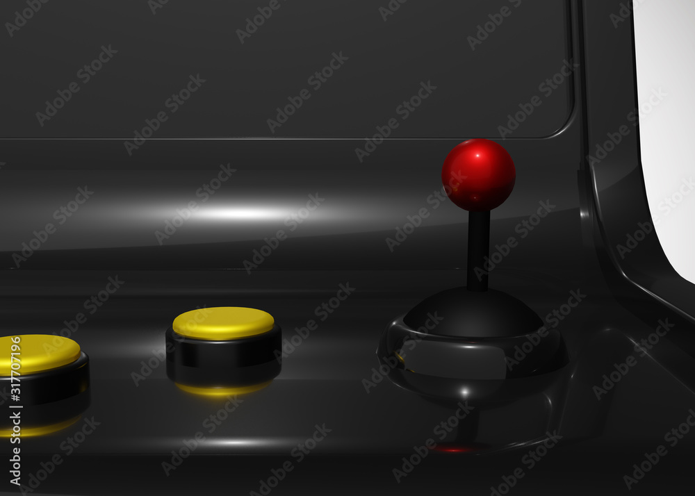 Arcade Machine Retro Gaming Style With Joystick and Buttons 3D Render ...