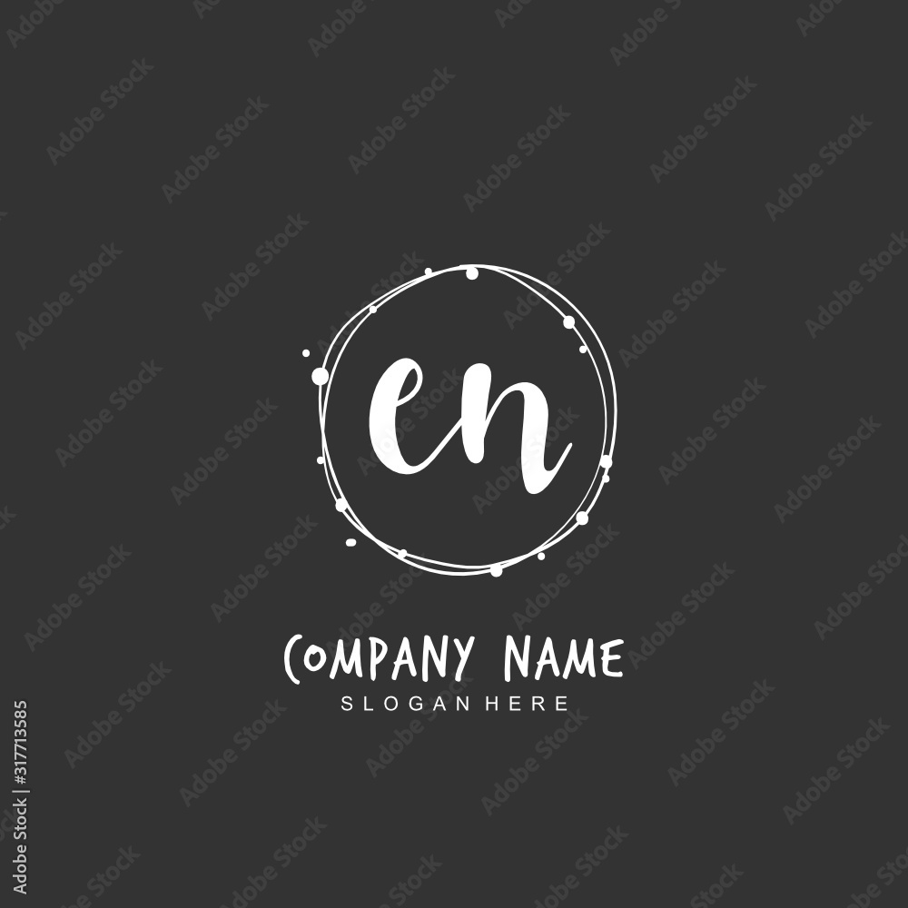 Handwritten initial letter E N EN for identity and logo. Vector logo ...