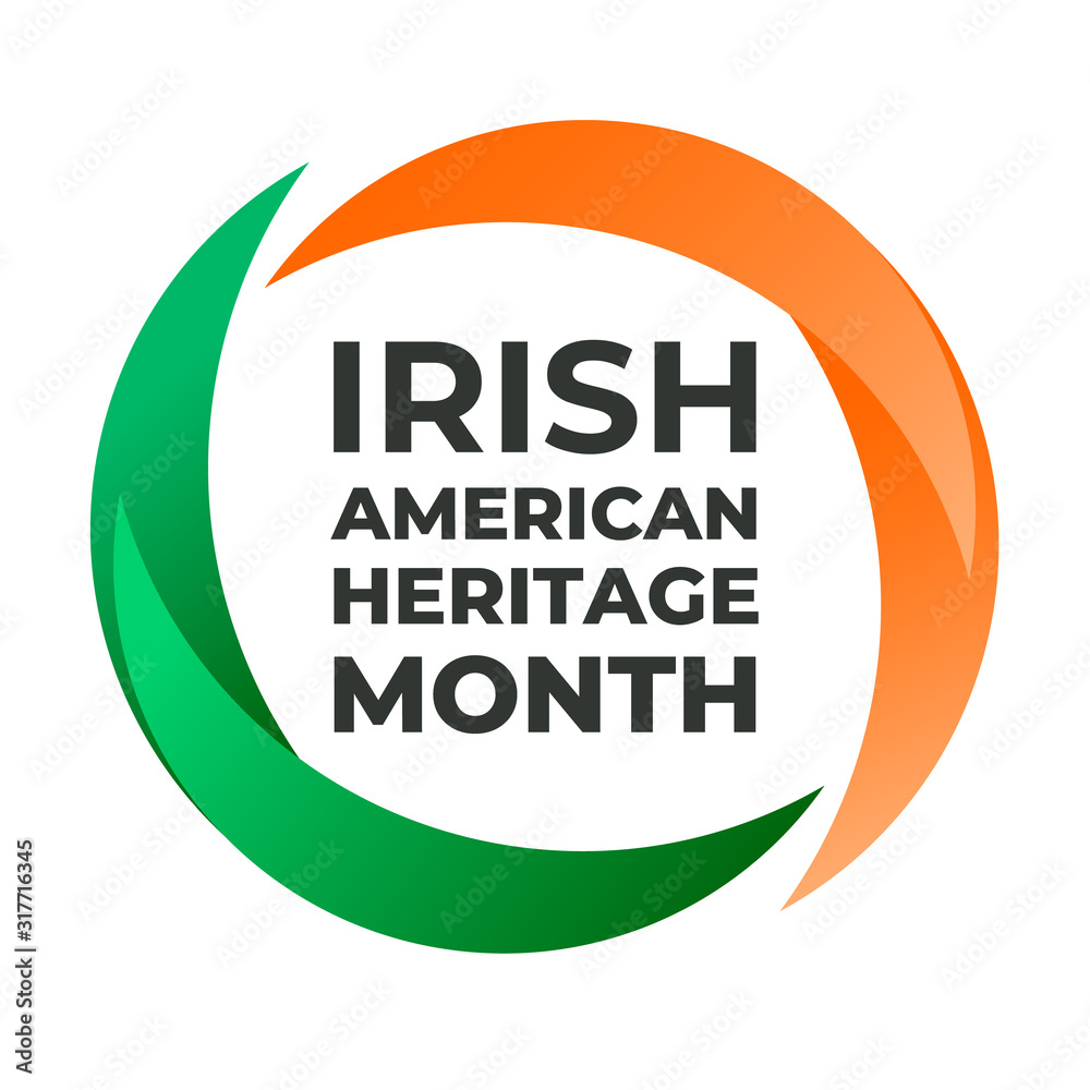 Irish-American Heritage Month vector illustration, colors of the Irish ...