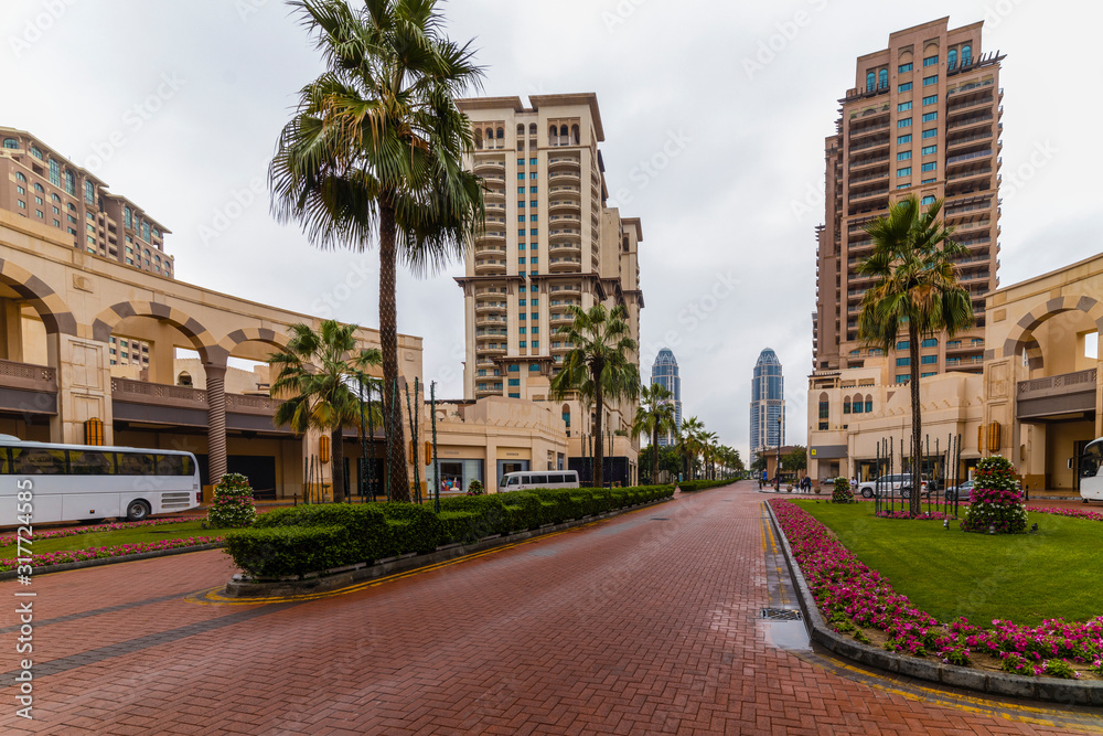Doha, Qatar - July 10 2020: Pearl-Qatar district. Architecture ...