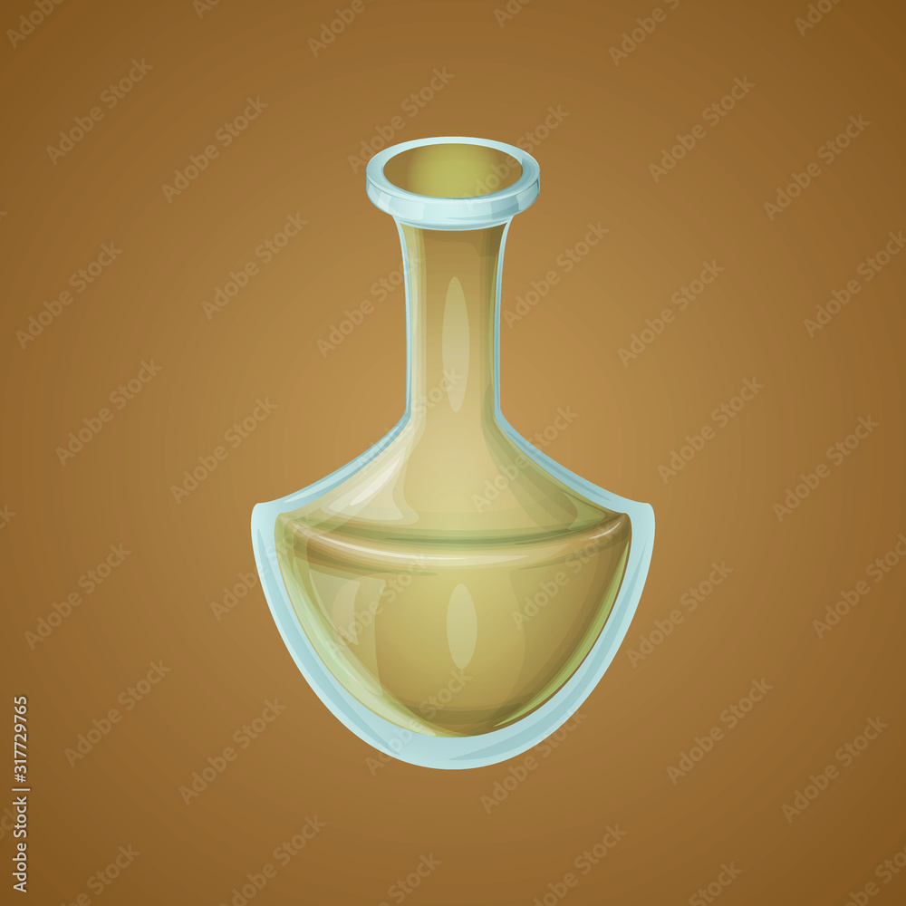 Magic potion empty bottle game asset vector icon, cute fantasy design ...