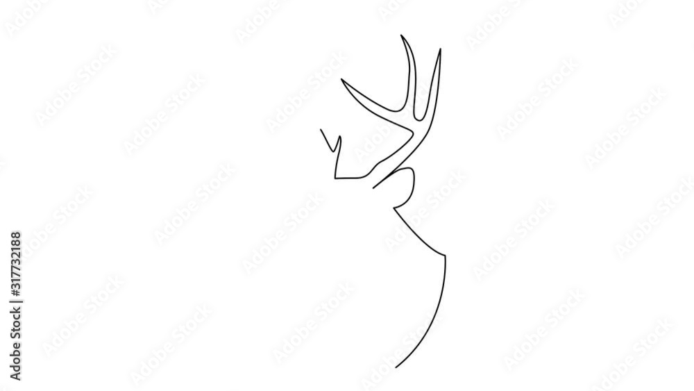 Self drawing simple animation of single continuous one line drawing of ...