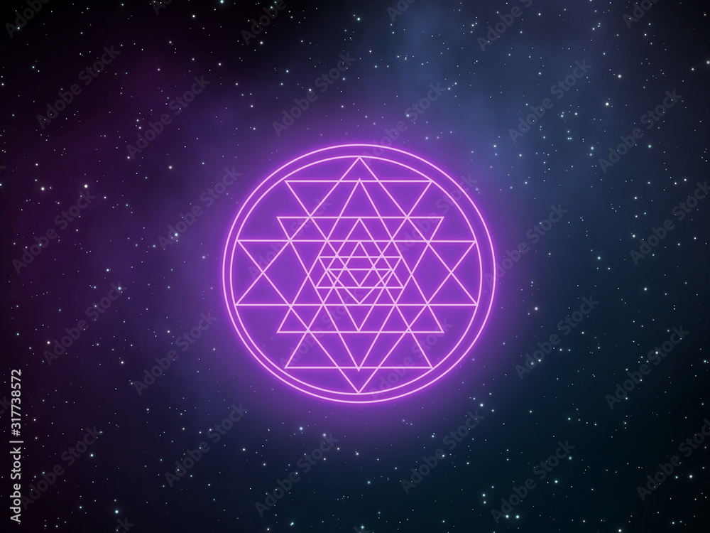 Sri Yantra sacred geometry in the galaxy Stock Illustration | Adobe Stock