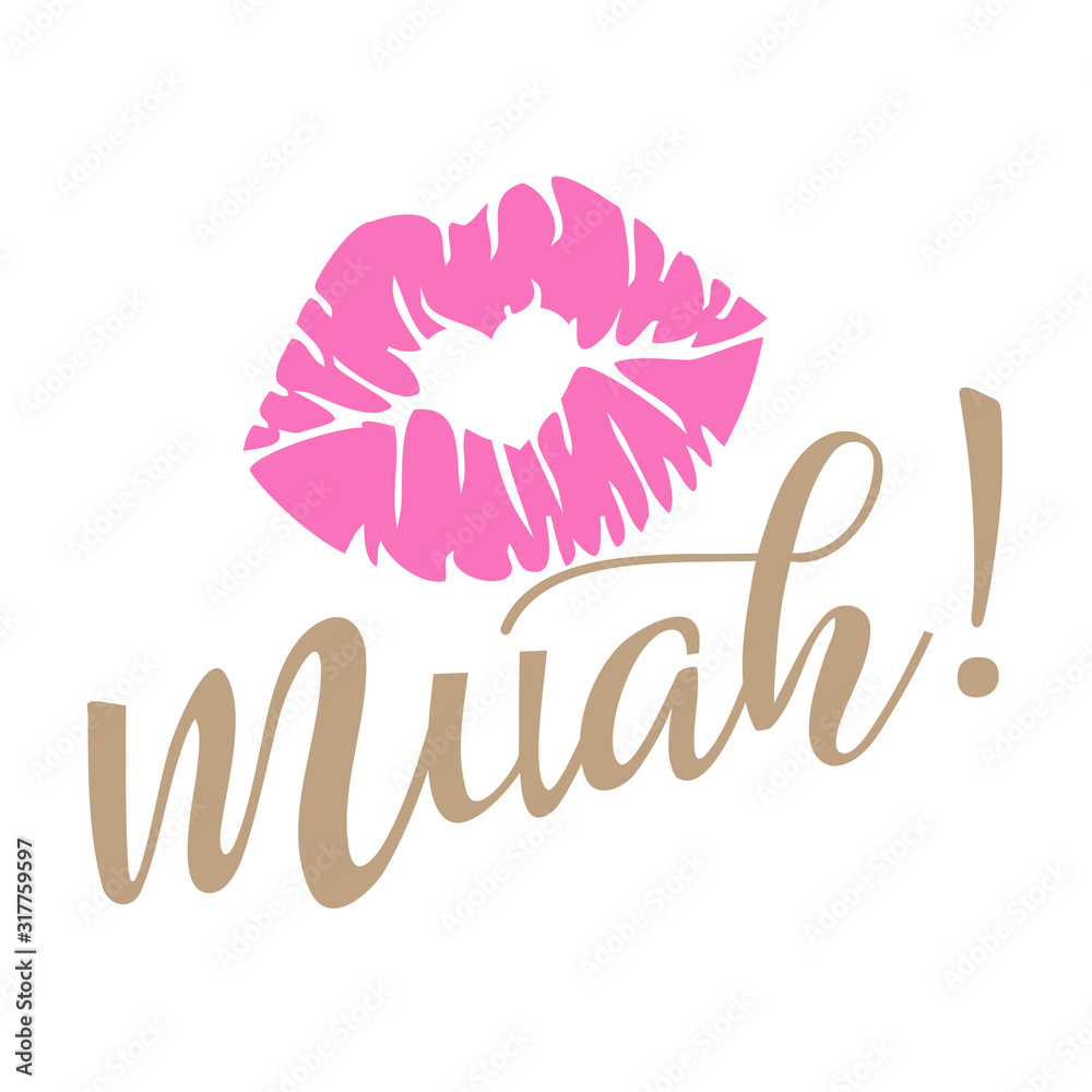Muah Kiss Summer Clipart Vector files Stock Vector | Adobe Stock