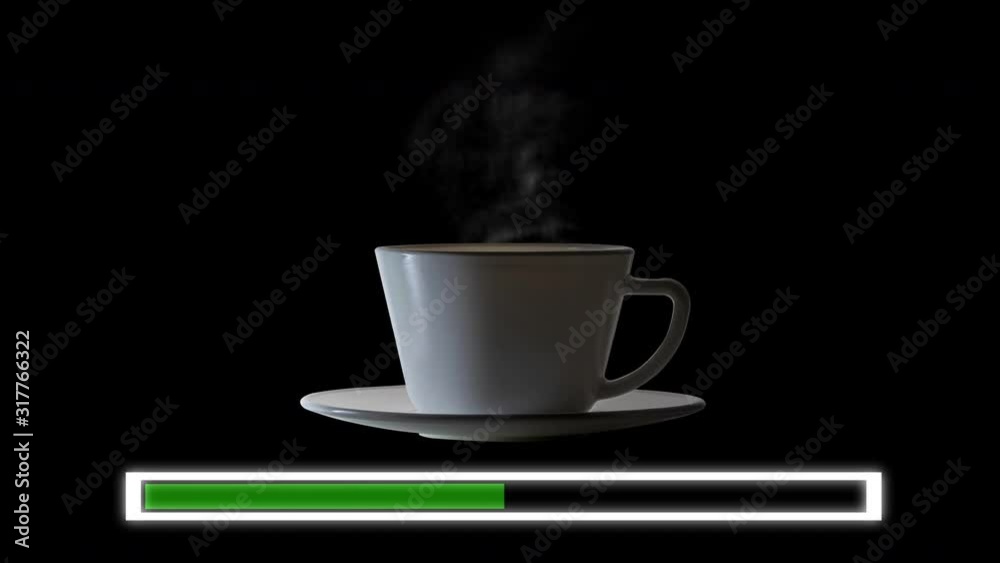 Animation of cup with hot coffee style. 3D Animation style. Animation ...