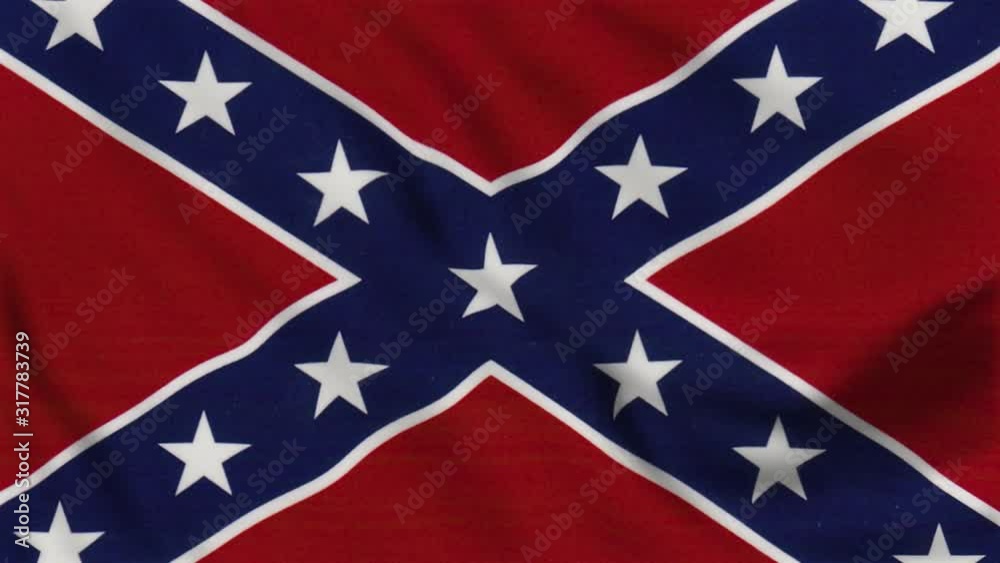 Dixie flag video waving in wind. Realistic Rebel Flag background ...