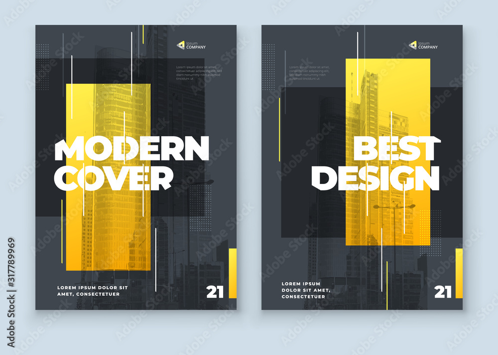 Yellow Brochure Design. A4 Cover Template for Brochure, Report, Catalog ...