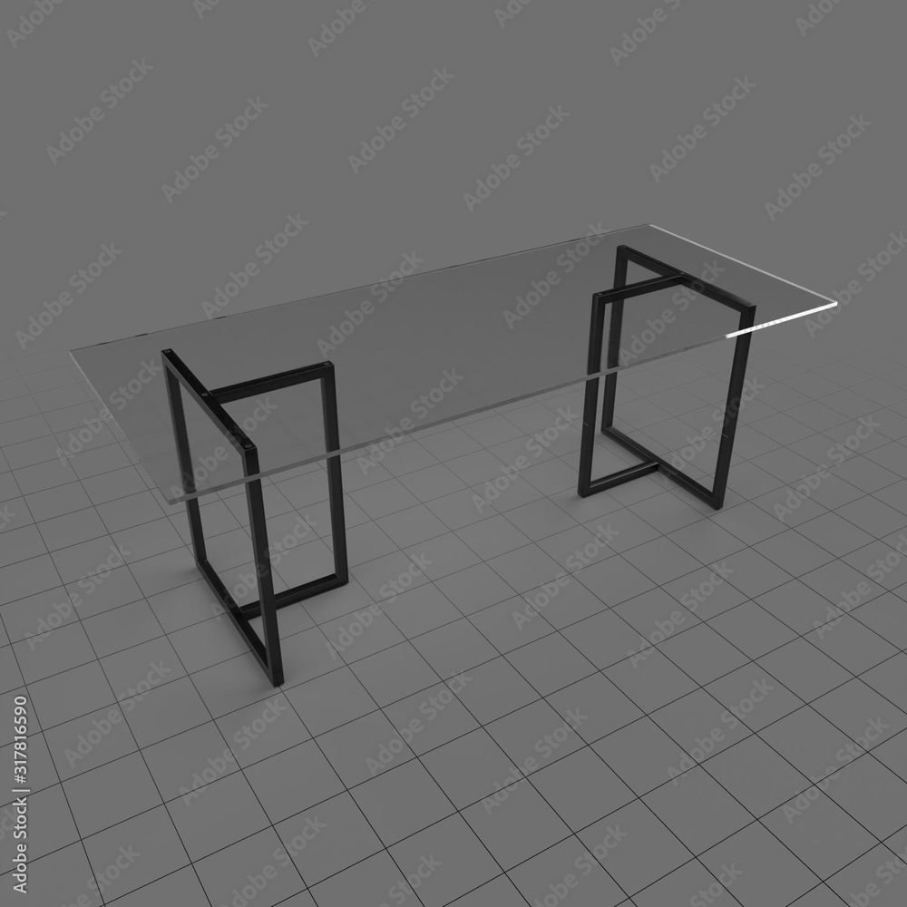 Modern glass table Stock 3D asset | Adobe Stock