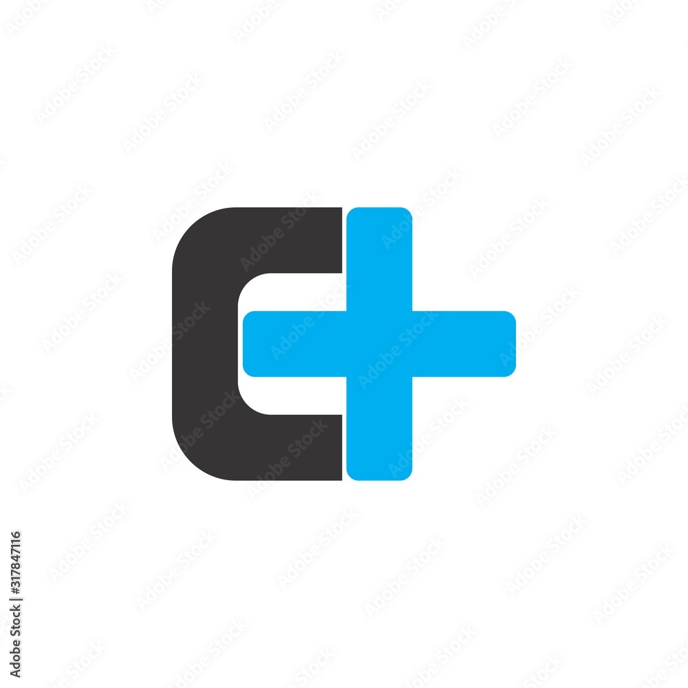 C plus logo design vector Stock Vector | Adobe Stock