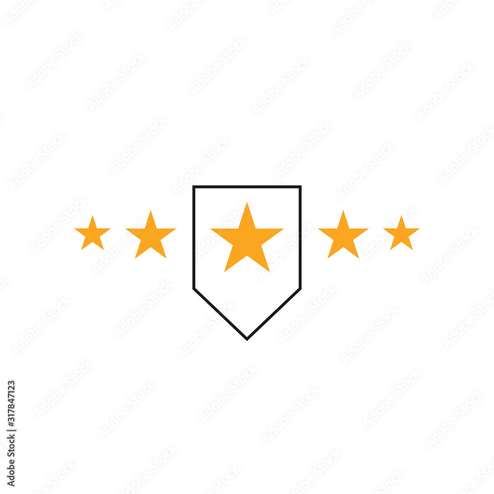 5 five star logo design. premium good rate symbol vector. excellence ...