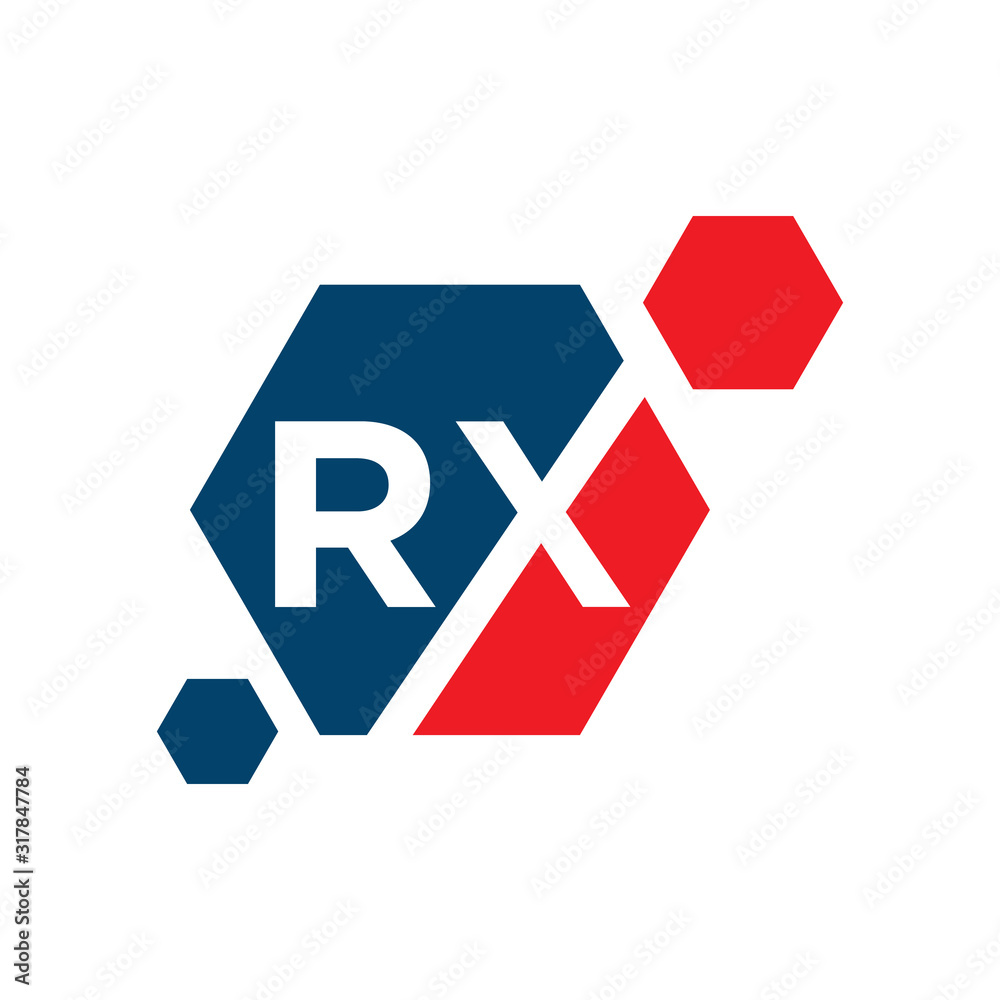 custom creative RX logo design vector medical treatment icon symbol ...
