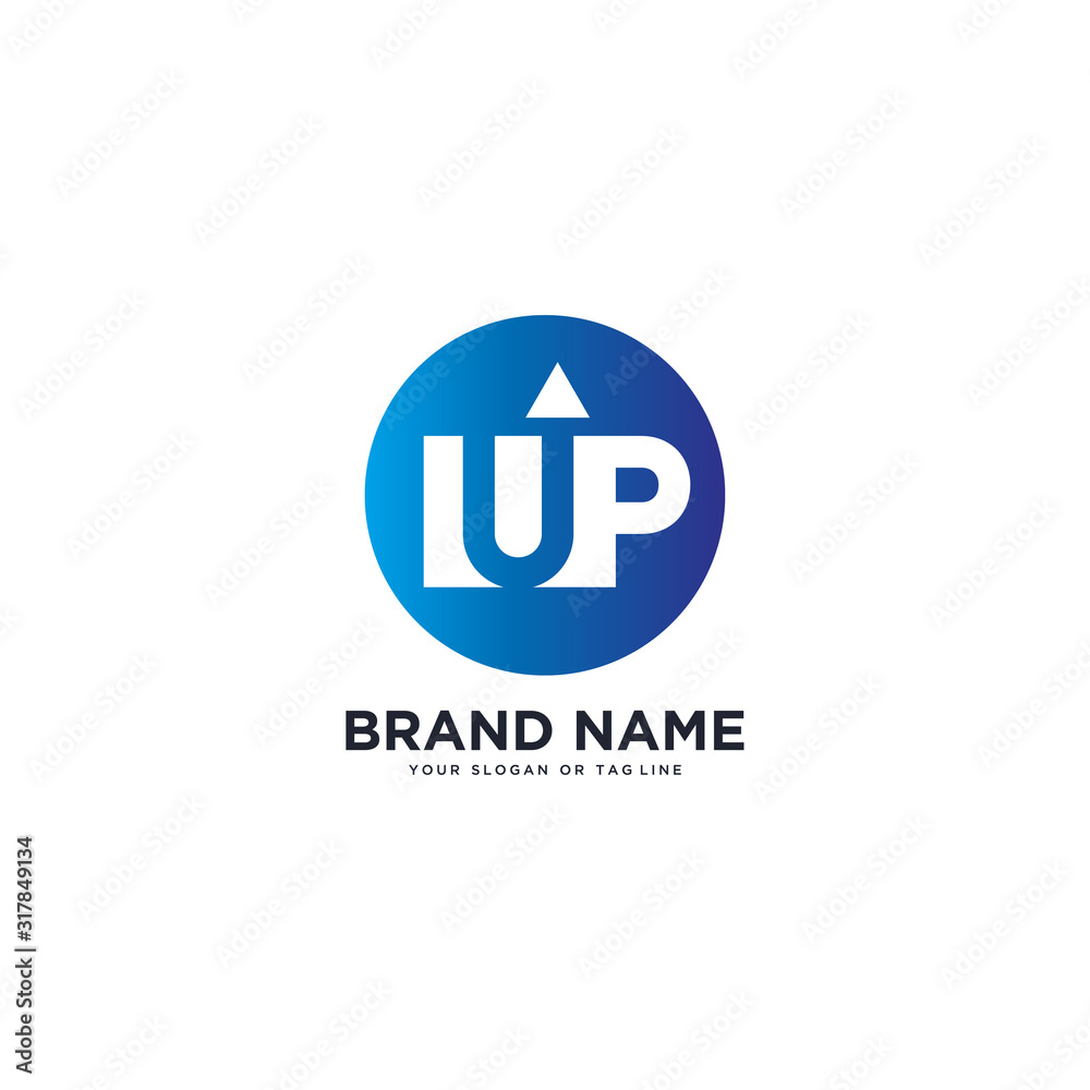 letter up logo design vector Stock Vector | Adobe Stock