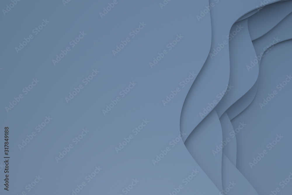 3D Rendering, Abstract gray paper cut art background design for website template or presentation ...