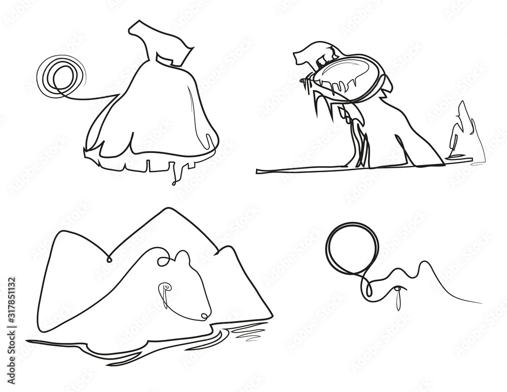 One continuous line drawing of Global warming Simple line art drawing ...