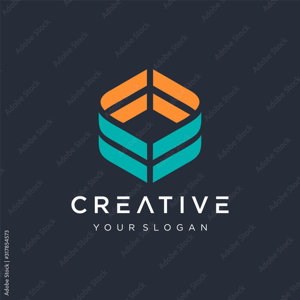 simple hexagonal logo design illustration. Company vector logo design ...
