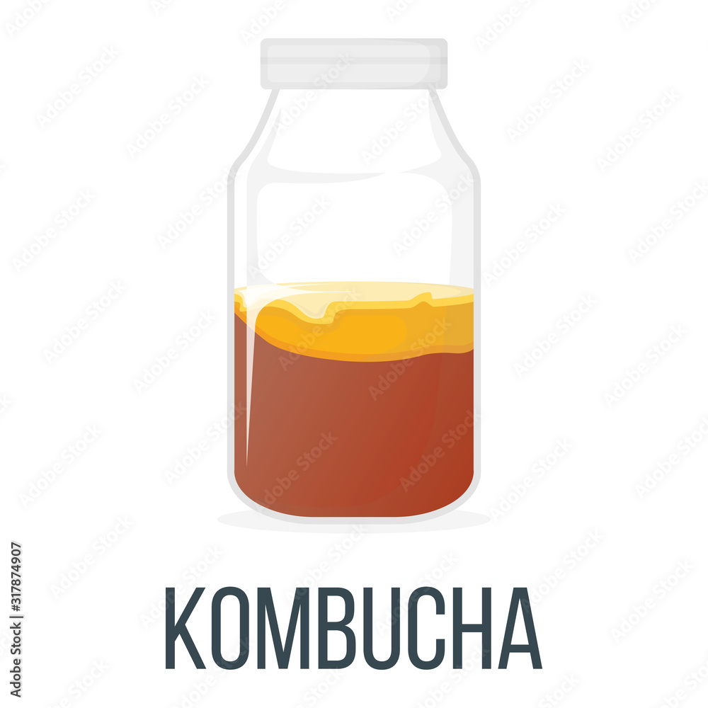 Kombucha. Healthy Food Style, Concept Icon and Label. Natural ...