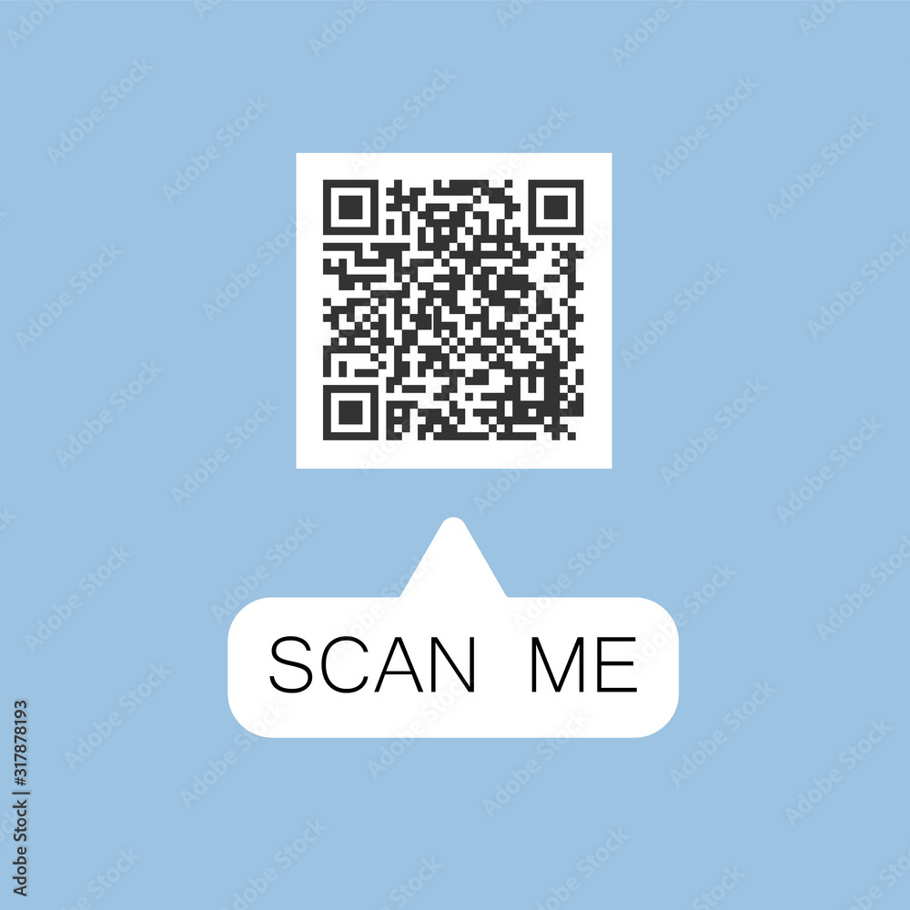 QR code in speech bubble, scan me concept, vector icon or symbol ...
