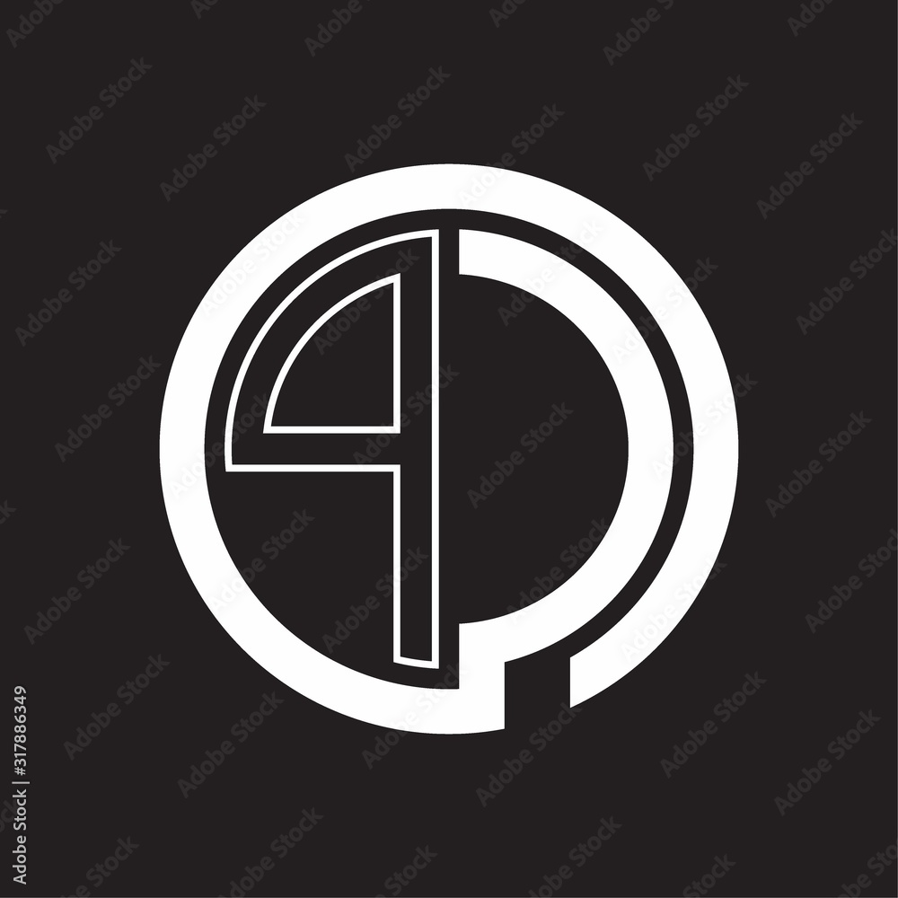 PC Logo with circle rounded negative space design template Stock Vector ...