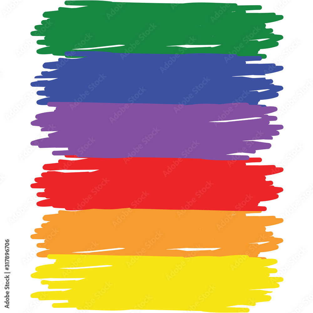 LGBT rainbow colored flag made with brush strokes, paintbrush ...
