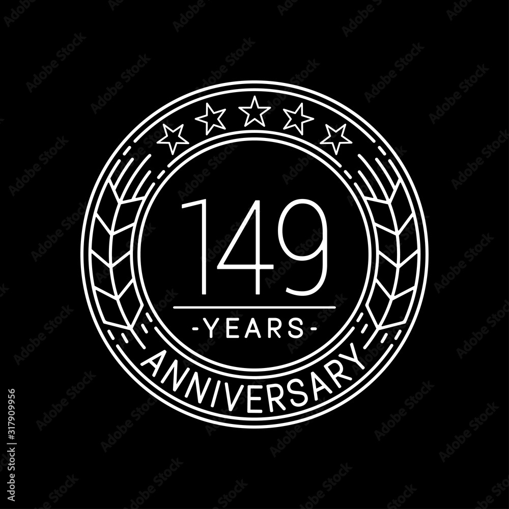 Vetor de 149 years anniversary logo template. 149th line art vector and ...