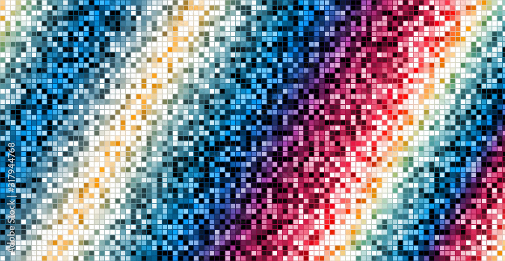 Abstract multi colour small pixel squares pattern Stock Illustration ...