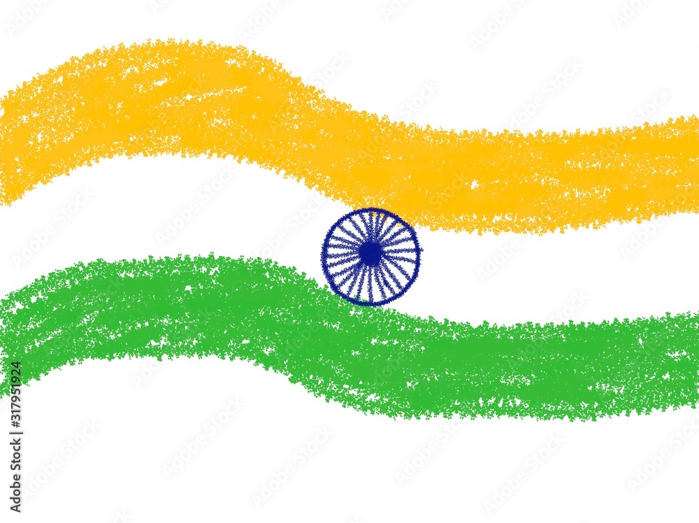 Indian tricolor flag has orange and green shades. Stock Illustration ...