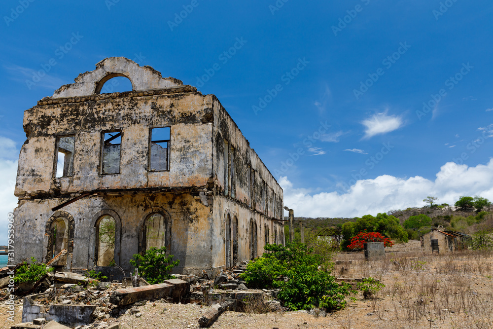 Historic and crumbling french colonial french defence military building ...